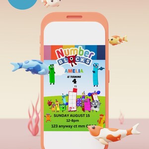 NUMBERBLOCKS Invitation Template Card . Editable Card Easily Edit in ...