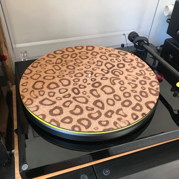 Cork Turntable Slip Mat Animal Design Leopard Laser | Etsy