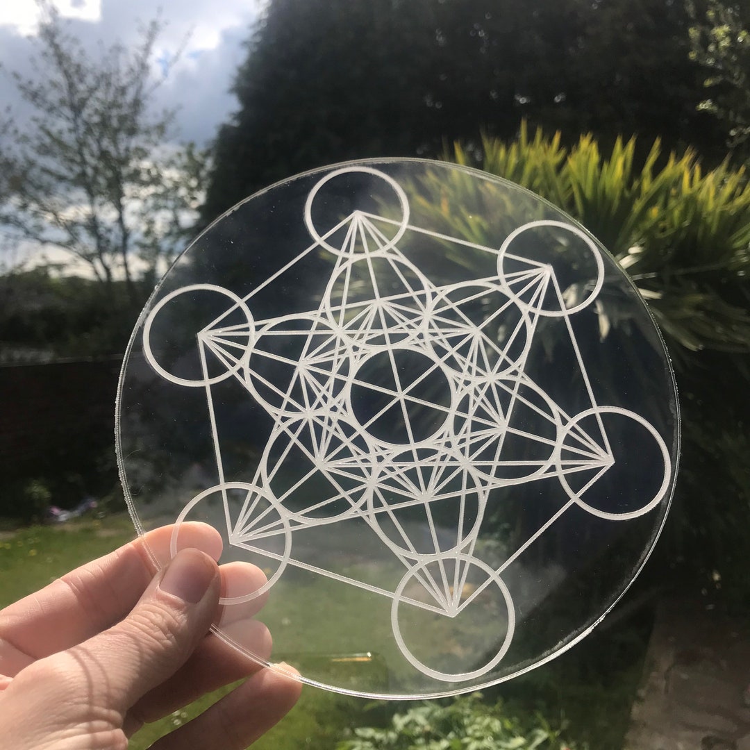 Metatrons Cube Crystal Grid Acrylic Laser Engraved Crystal Reiki ...