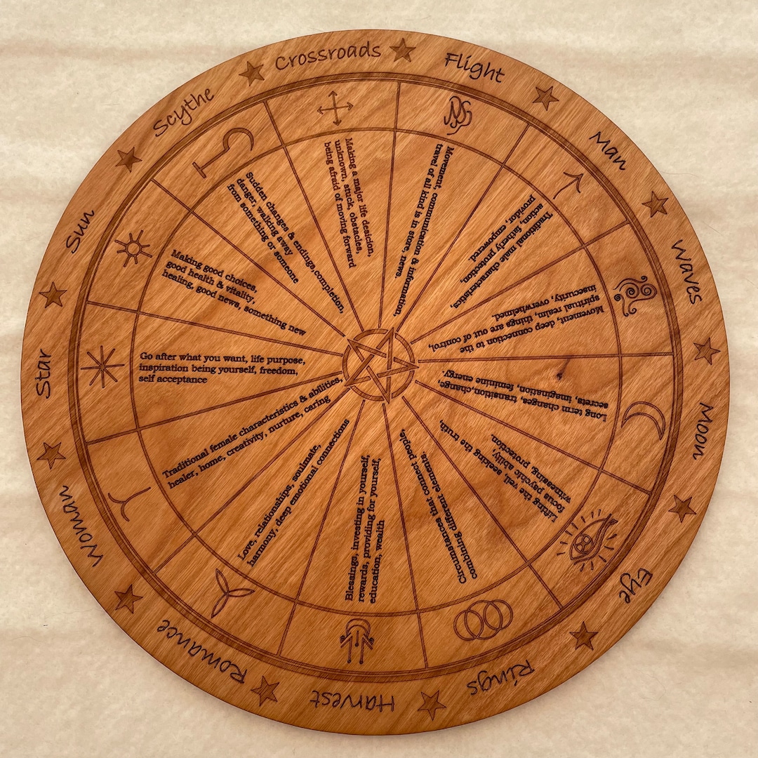 Witch rune Casting Board With Meanings Reading Scrying 13 Witches Rune ...