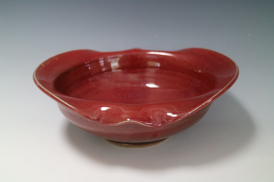 Red Pinched Lip Bowl - Etsy
