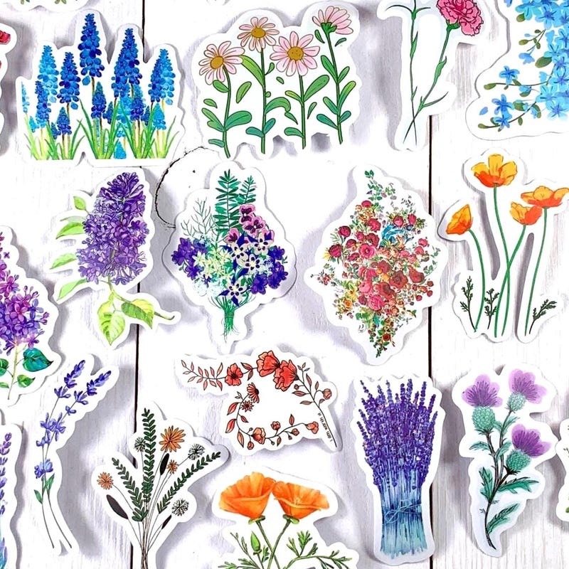 Flower Stickers - Etsy