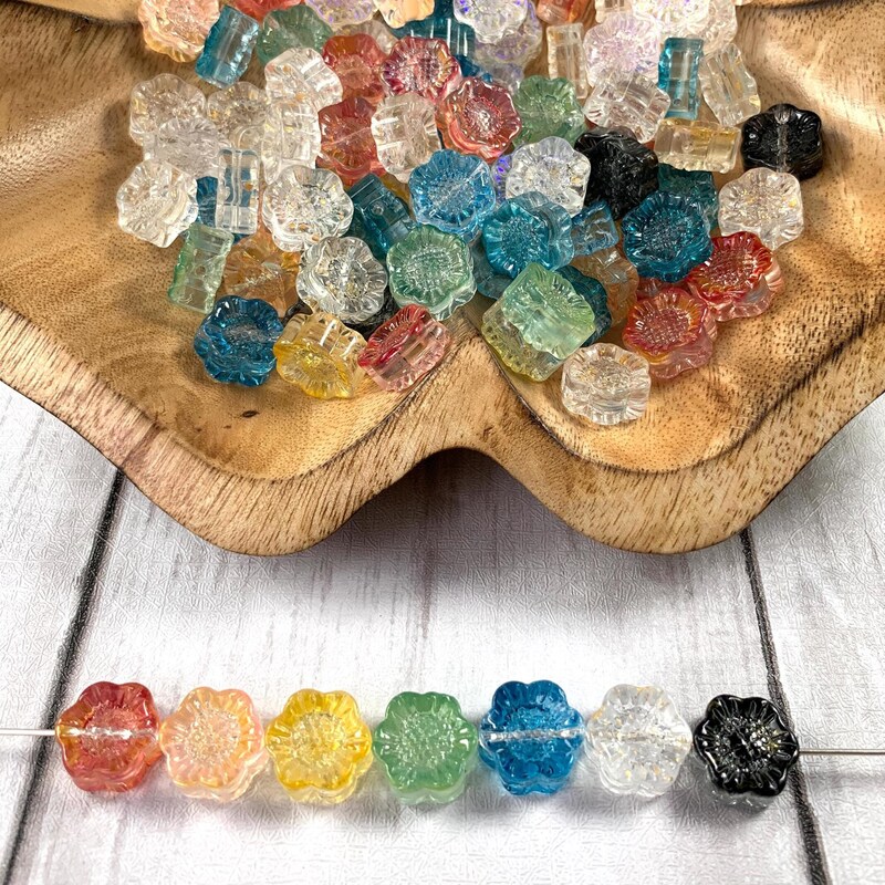 Glass Flower Beads - Etsy