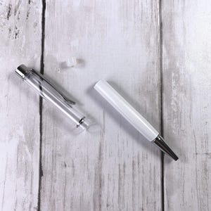 5 Fillable Pens, Empty Tube Ballpoint Pens, DIY Snow Globe Pens, Craft ...