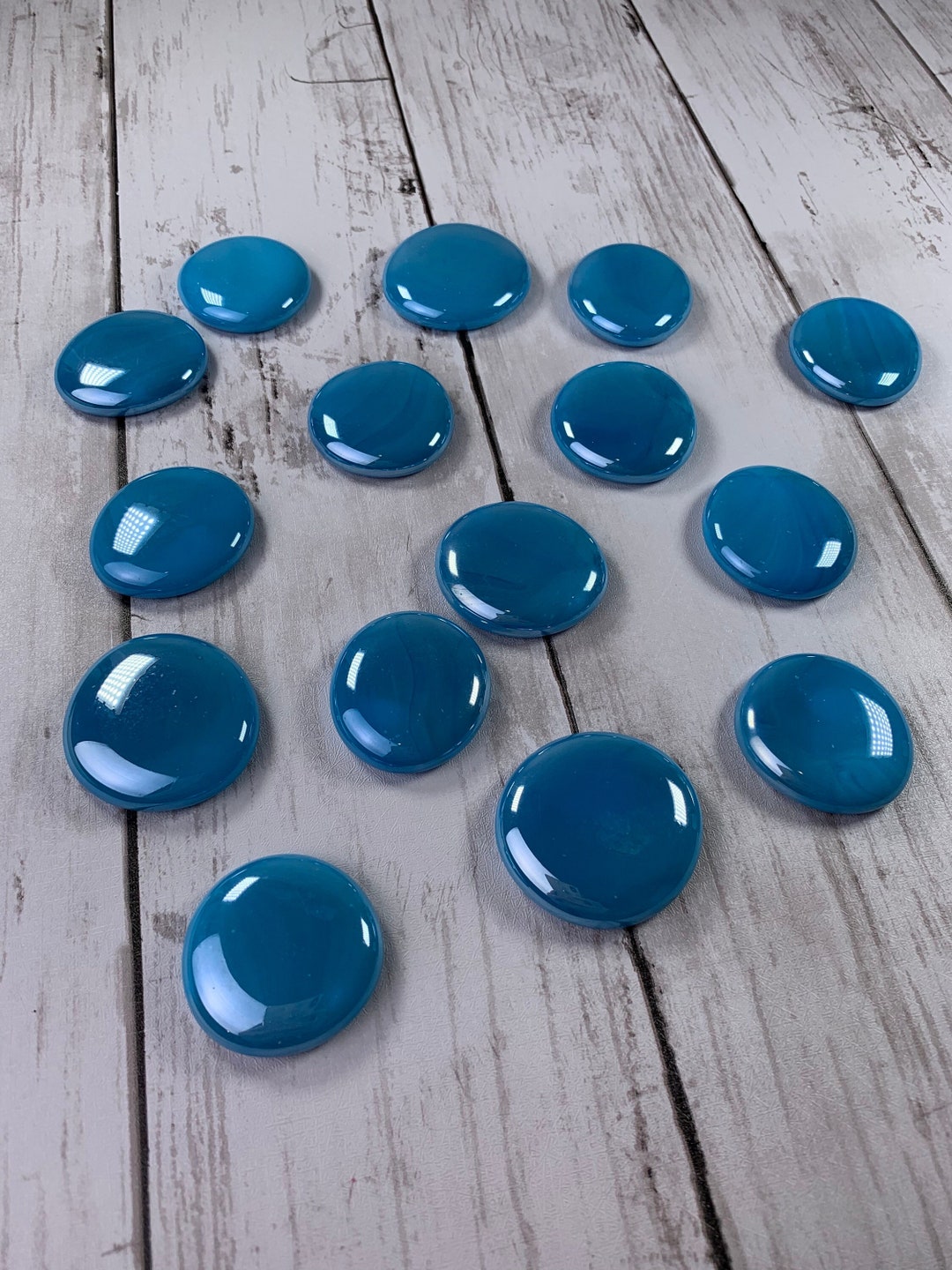Jumbo Iridescent Sky Blue Glass Gems, Glass Garden Stones, Mosaic Glass ...