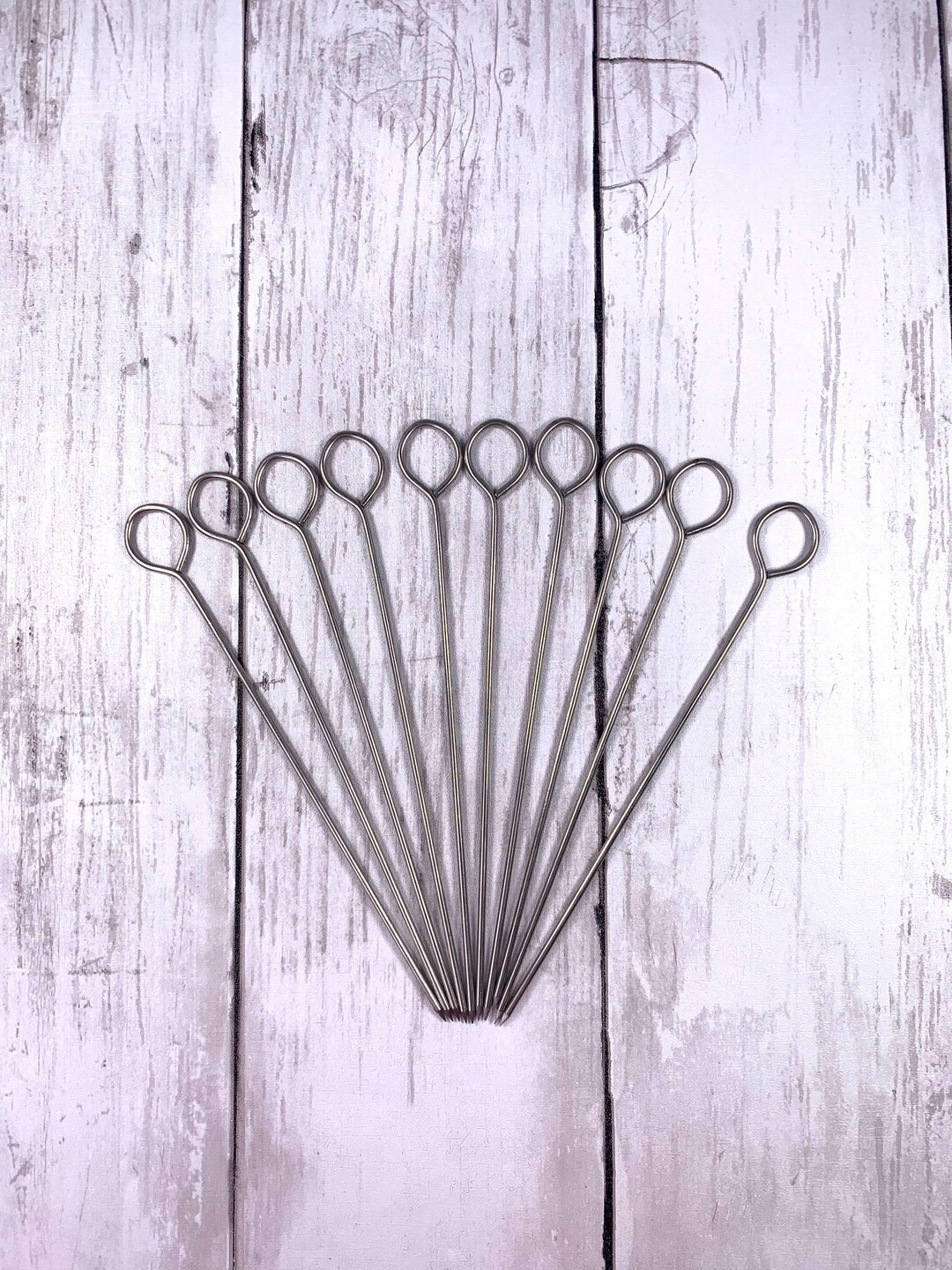 Set of 10 Metal Skewer Pins, 5.8" Beadable Blanks for DIY Cake Testers ...