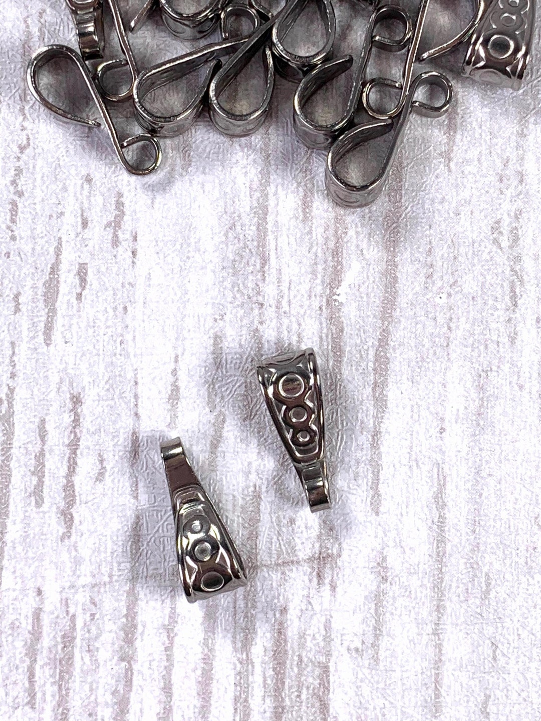 25 Stainless Steel Tube Bails, 16x6mm Loop Bails for Necklaces, Bail ...