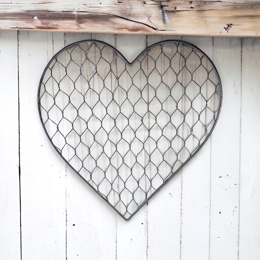 6 Heart Shaped Chicken Wire Frames for DIY Beaded Sun Catcher, Heart ...