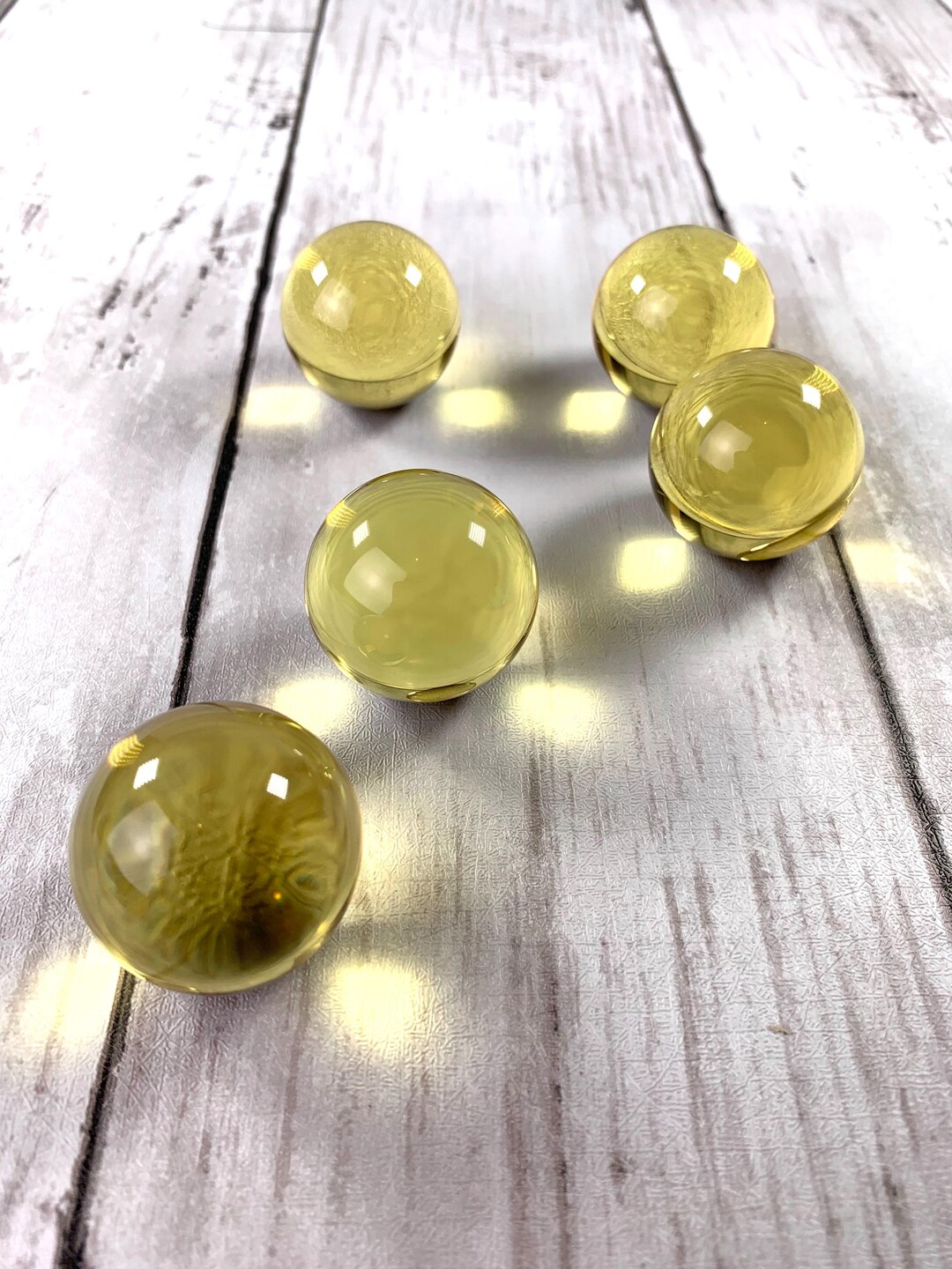 Yellow 29 Mm Marbles, 1 Inch Plus Transparent Undrilled Glass Beads ...