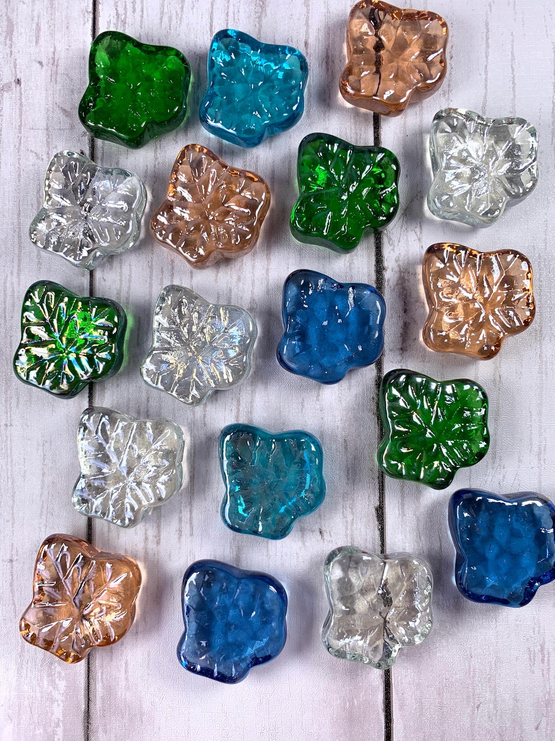 Glass Leaf Gems Assorted Color Mix, Mosaic Glass, Garden Stones ...