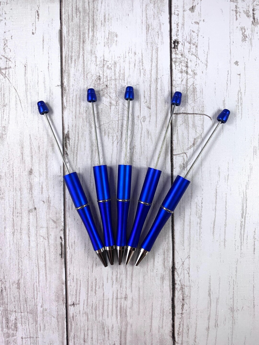 5 Beadable Blank Ballpoint Pens, DIY Beadable Pens With Black Ink, Add ...