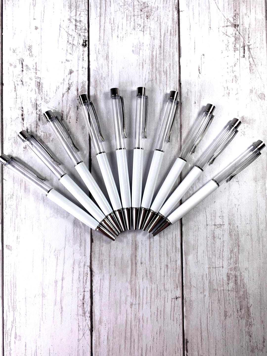 5 Fillable Pens, Empty Tube Ballpoint Pens, DIY Snow Globe Pens, Craft ...