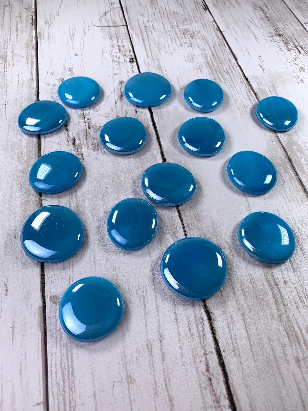 Jumbo Iridescent Sky-blue Glass Gems, Glass Garden Stones, Mosaic Glass ...