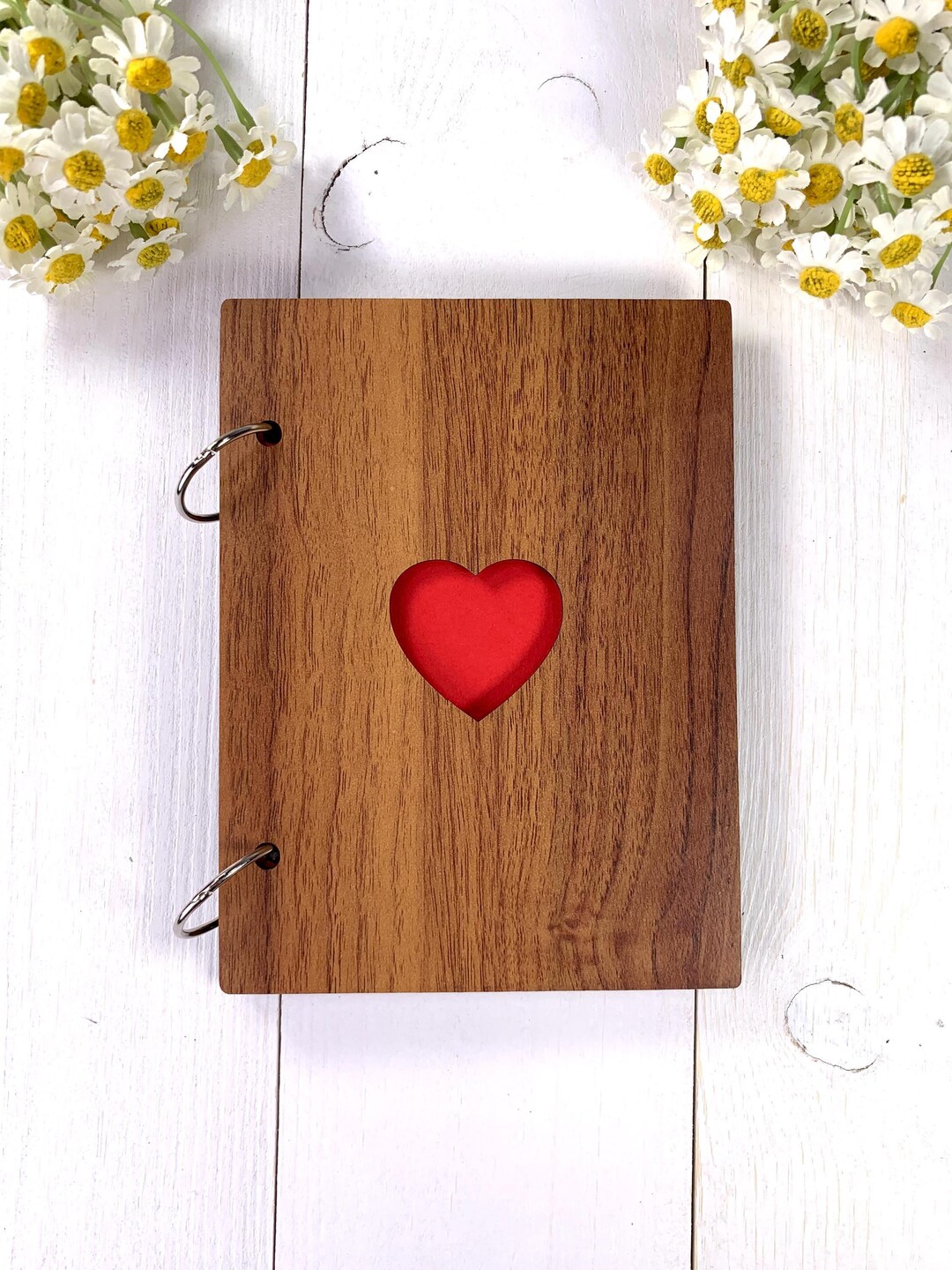 Blank Scrapbook Album, Small 6" Looseleaf Album With Wood Covers and ...