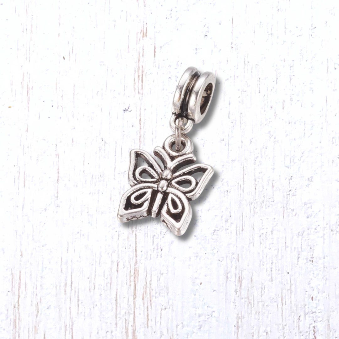 5 Dangle Butterfly Charms for DIY Garden Stakes and Jewelry, Antique ...