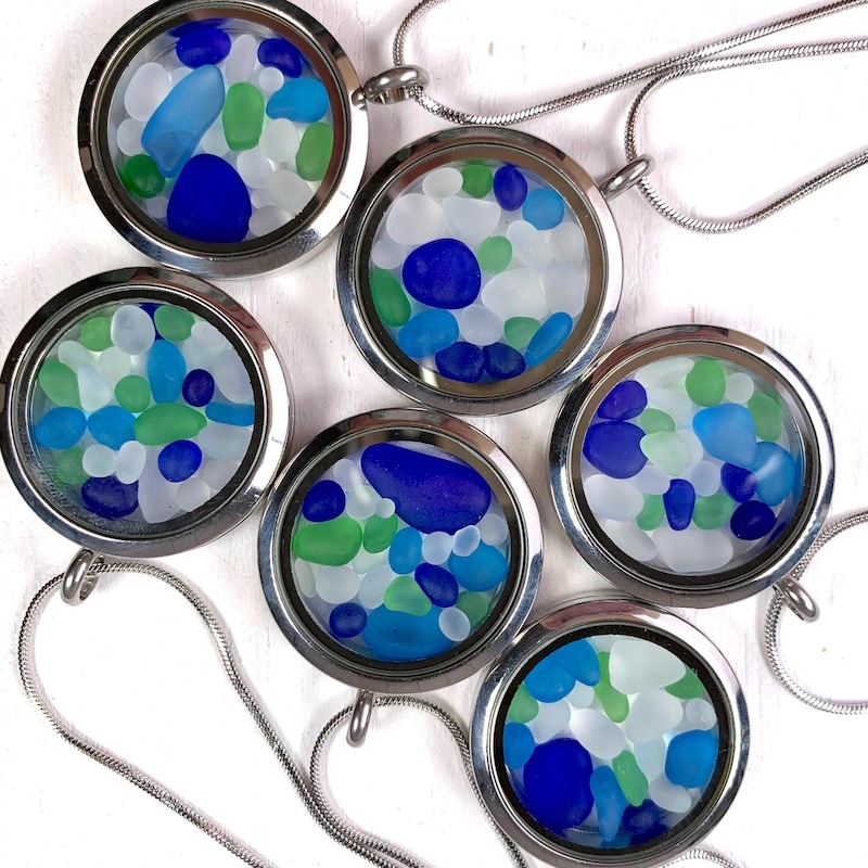 Seaglass Necklace Lockets - Etsy