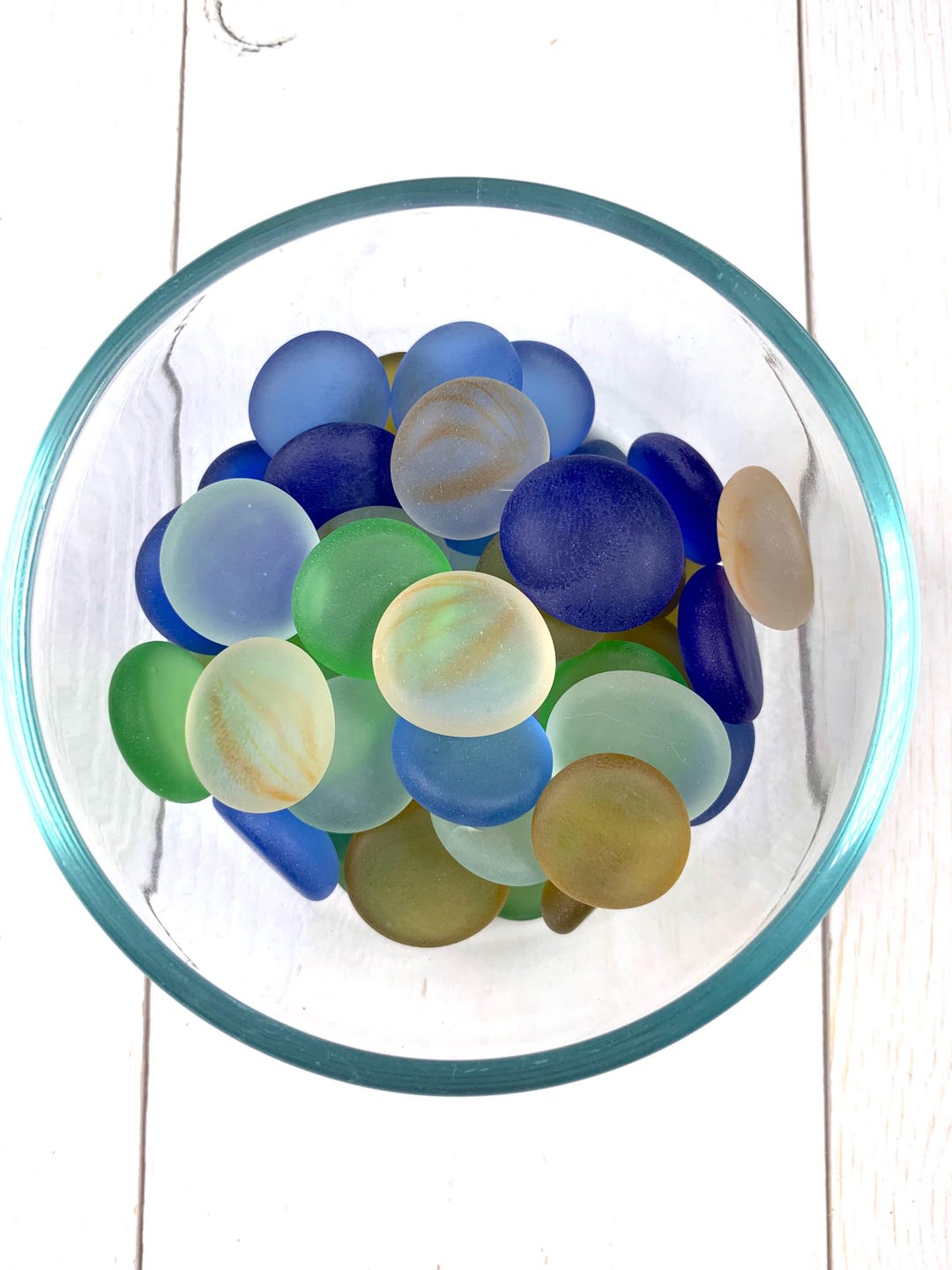 Frosted Glass Gems in Assorted Colors, Approx. 18mm, 50 Pieces of Sea ...