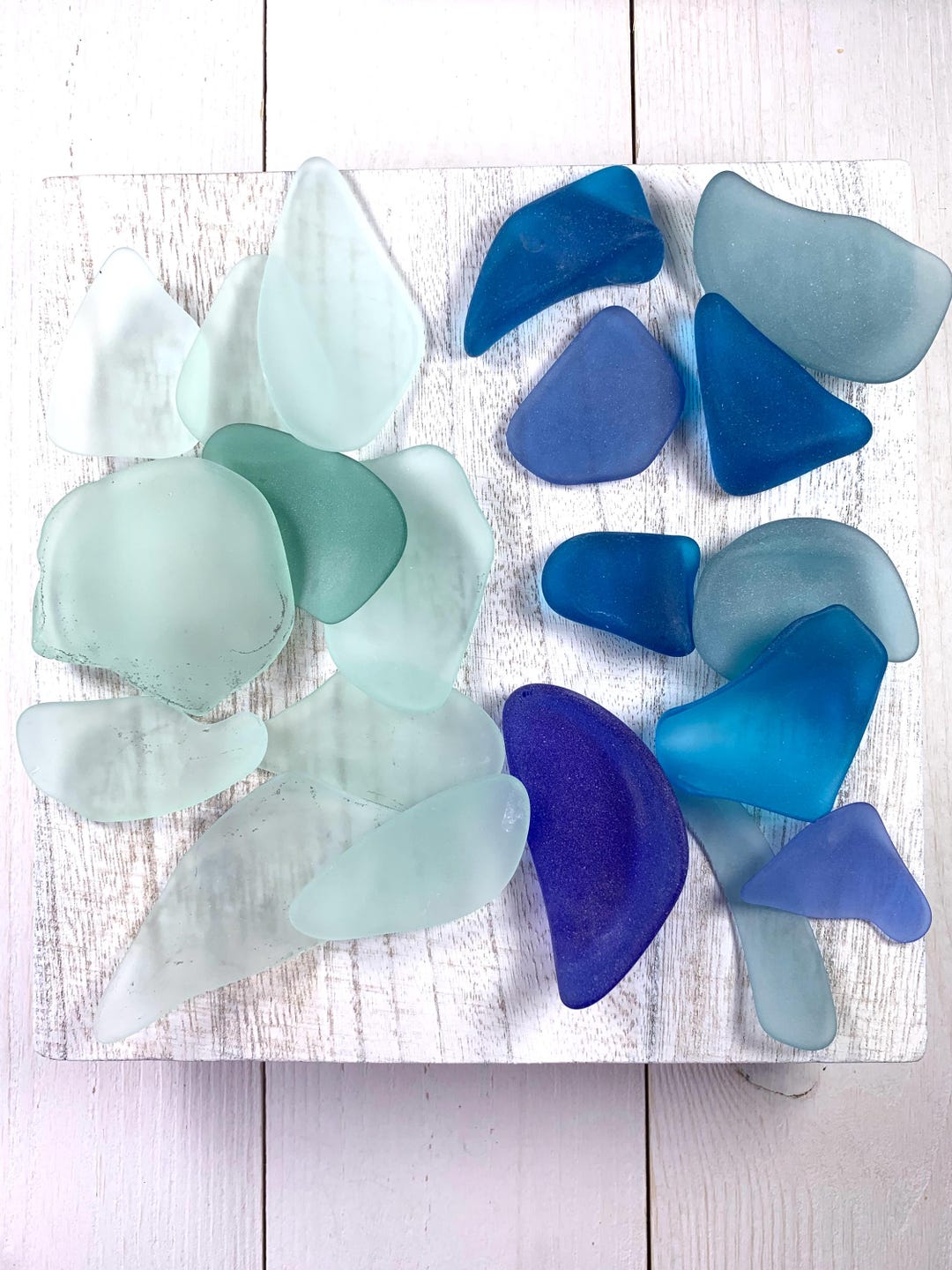 10 Pieces Machine Tumbled Sea Glass for Crafts, 1.5 - 2" Irregular ...
