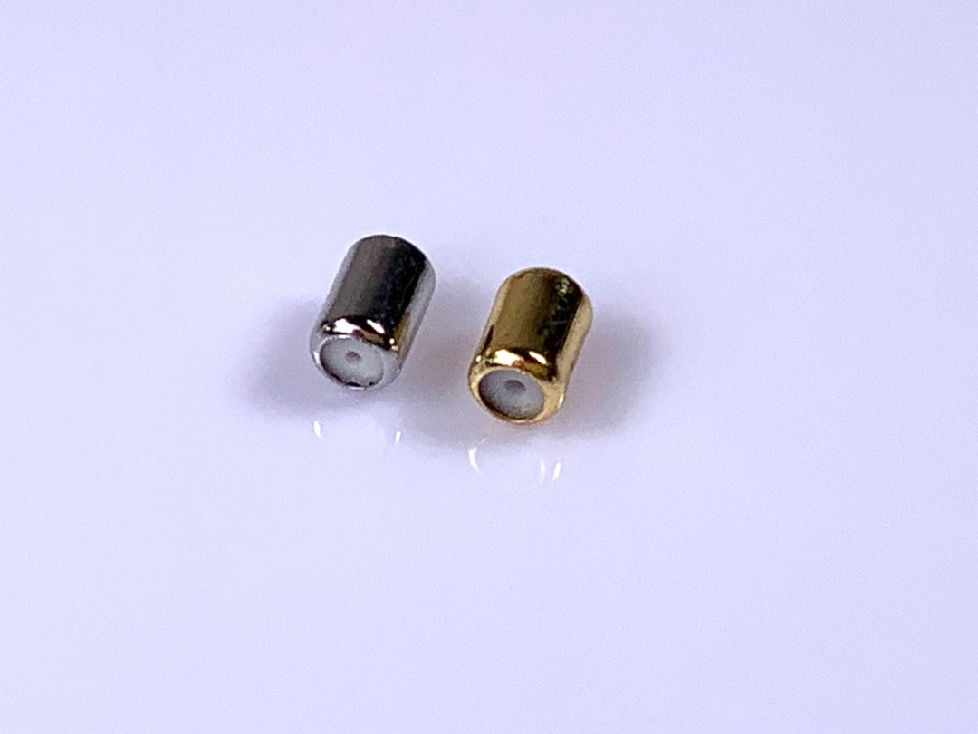 20 Bead Stoppers for Jewelry, 6x4mm Brass Column Bead With .5mm Hole ...