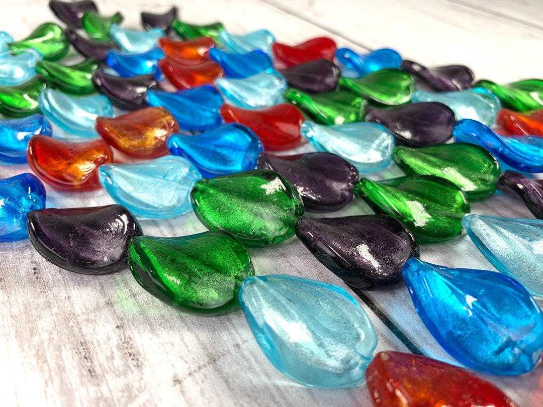 Twisted Oval Beads, Large Glass Beads for Jewelry Making, Lampwork ...