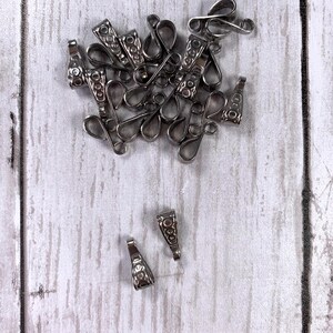 25 Stainless Steel Tube Bails, 16x6mm Loop Bails for Necklaces, Bail ...