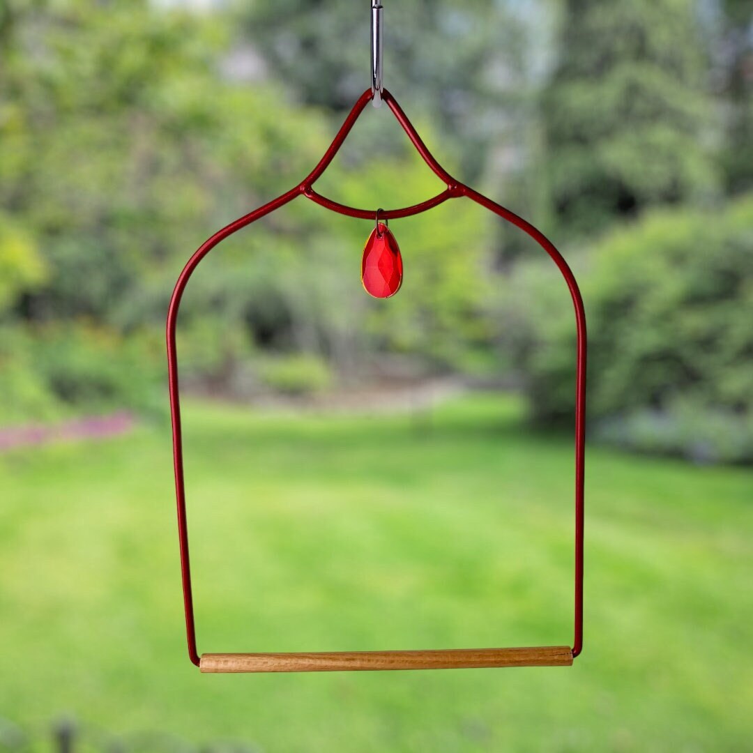 Ruby Red Bird Perch Swing for Garden, Hummingbird Swing for Outdoors ...