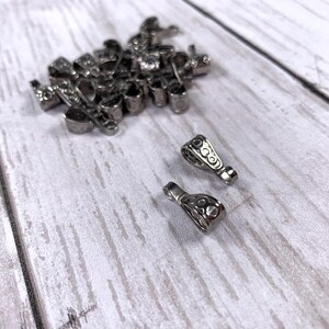 25 Stainless Steel Tube Bails, 16x6mm Loop Bails for Necklaces, Bail ...