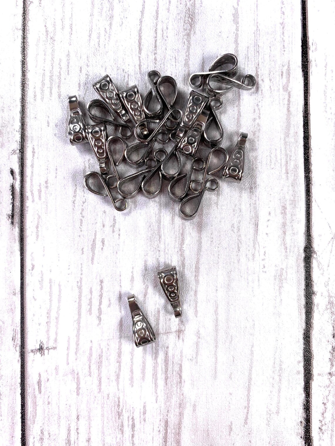 25 Stainless Steel Tube Bails, 16x6mm Loop Bails for Necklaces, Bail ...