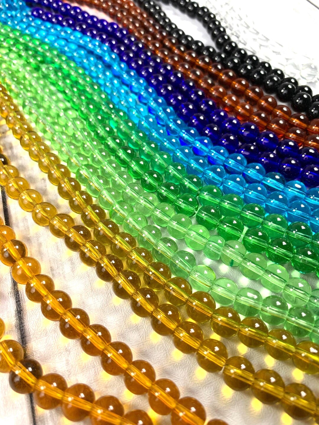 8mm Round Glass Beads, 40-50 Pcs, for Jewelry and Beading Crafts (A0010 ...
