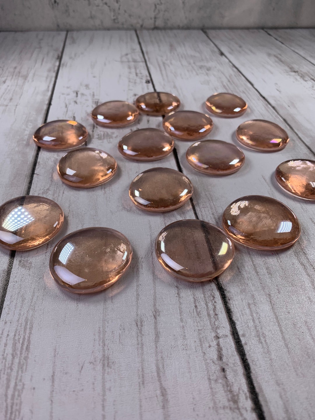 Jumbo Iridescent Pink Glass Gems, Glass Garden Stones, Pink Mosaic ...