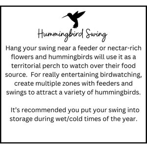 Red Hummingbird Swing, Hummingbird Perch Feeder Accessory, Bird ...