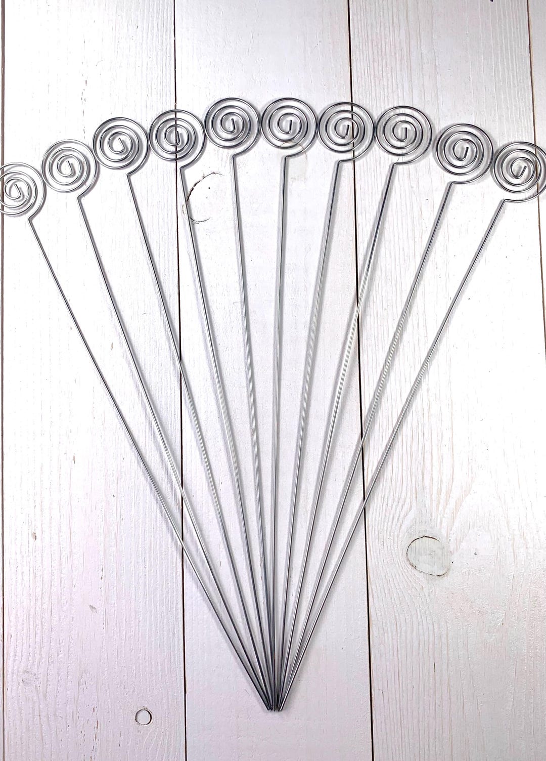 Set of 10 Metal Stakes for Centerpiece Pick, 13" Beadable Blanks for ...