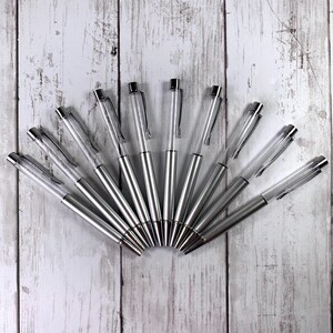 5 Fillable Pens, Empty Tube Ballpoint Pens, DIY Snow Globe Pens, Craft ...