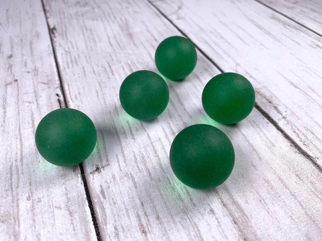 Green Sea Glass Solid Glass Sphere, Cultured Sea Glass, Large Marbles ...