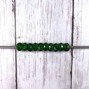 Large Hole Green Glass Faceted Beads, Green Faceted No Metal Core for ...