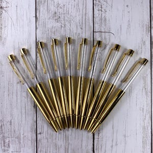 5 Fillable Pens, Empty Tube Ballpoint Pens, DIY Snow Globe Pens, Craft ...