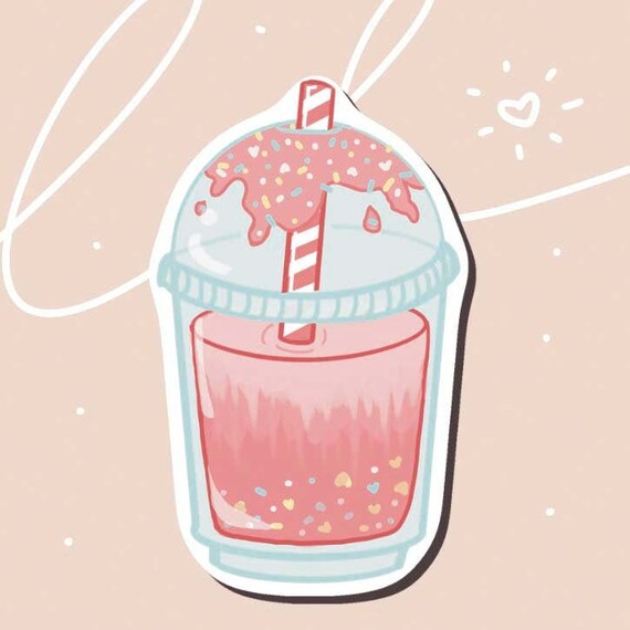 Sprinkle Boba Tea Glossy Vinyl Sticker - Etsy