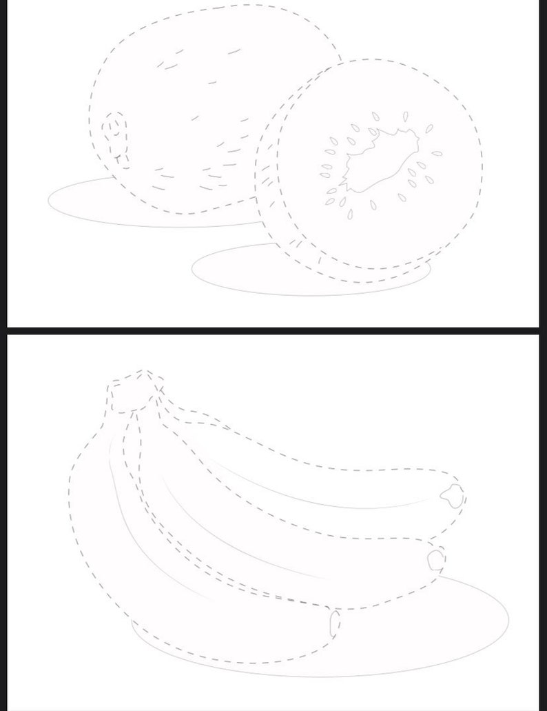 16 Page Dotted Line Colouring Activity for Kids (fruits) - Etsy Canada