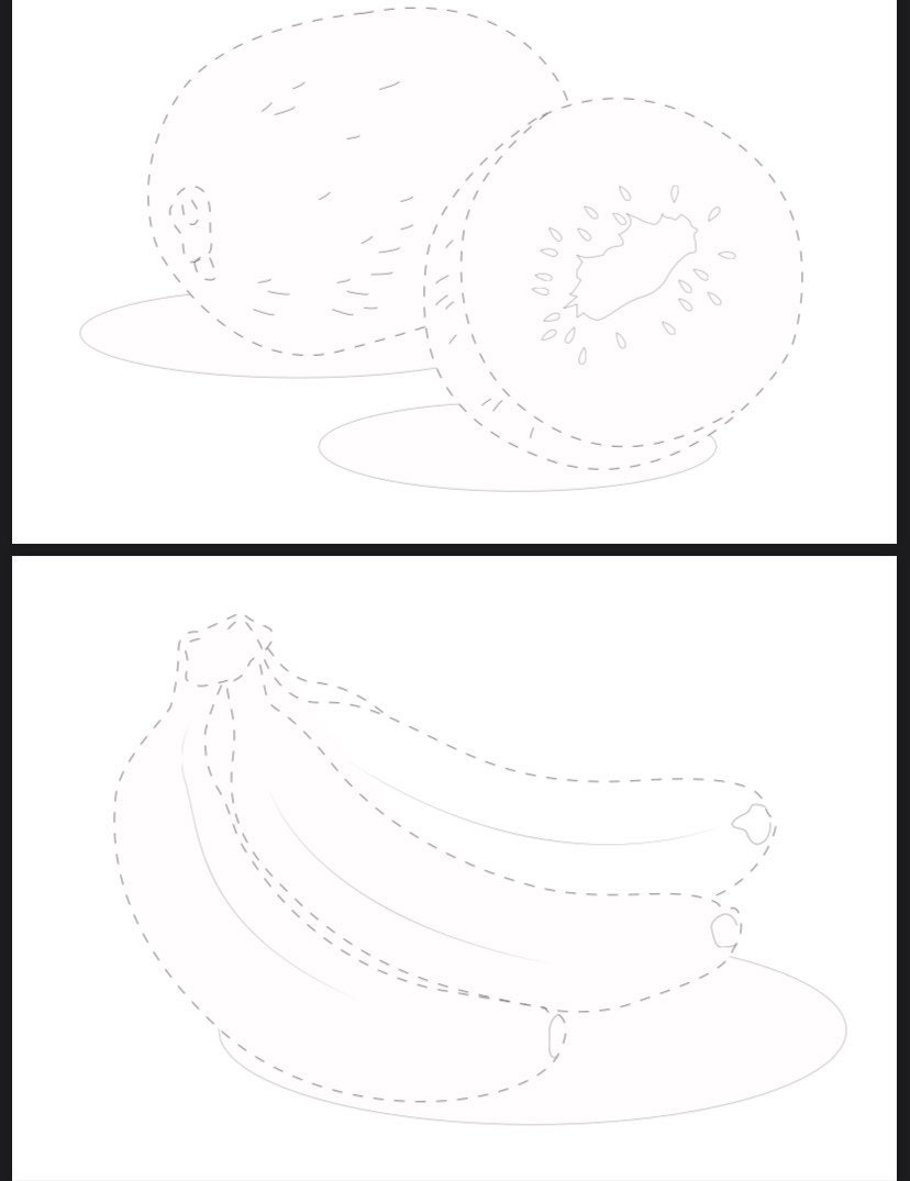 16 Page Dotted Line Colouring Activity for Kids (fruits) - Etsy