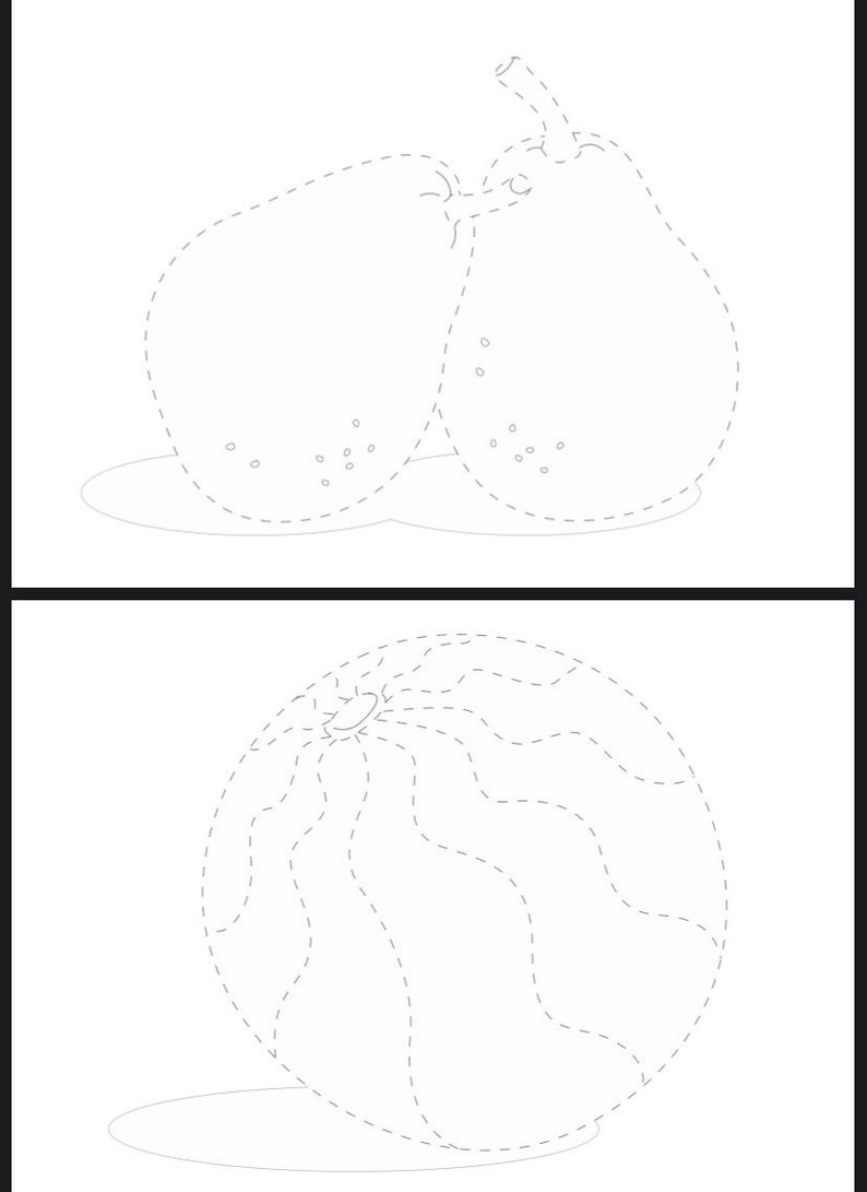 16 Page Dotted Line Colouring Activity for Kids (fruits) - Etsy