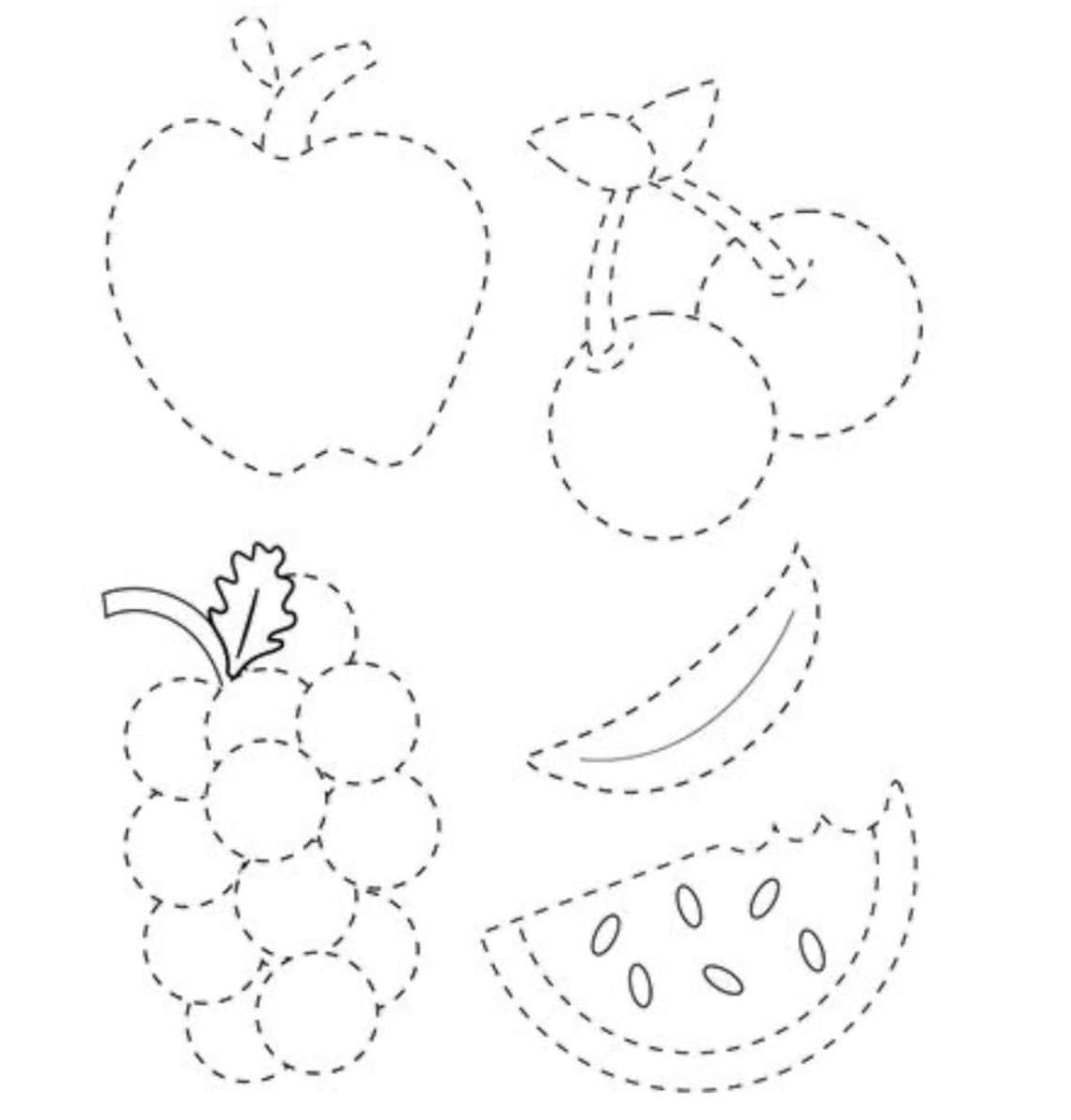 16 Page Dotted Line Colouring Activity for Kids fruits | Etsy