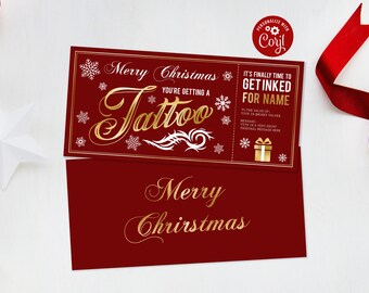 Tattoo Gift Card Template | Etsy