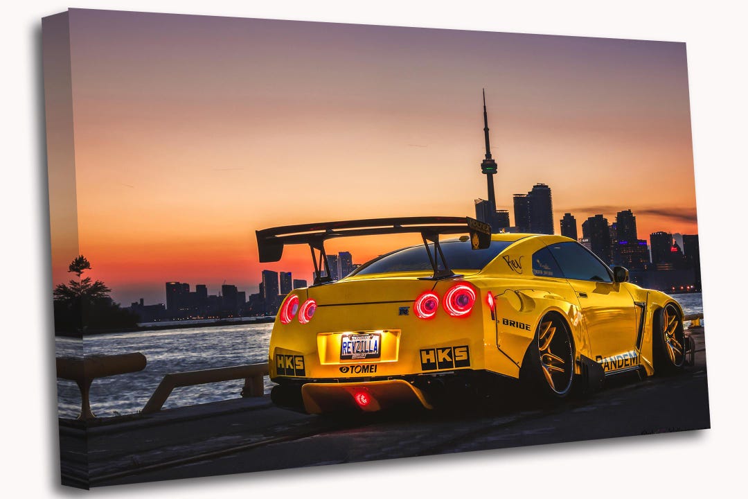 Nissan GTR Car Canvas Wall Art Print Ready to Hang Stretched Over A ...