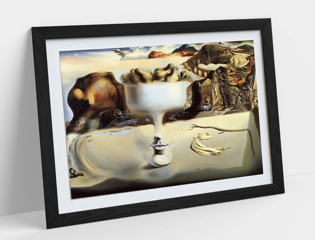 Dali Apparition of Face and Fruit Dish on a Beach Framed Print Wall Art ...