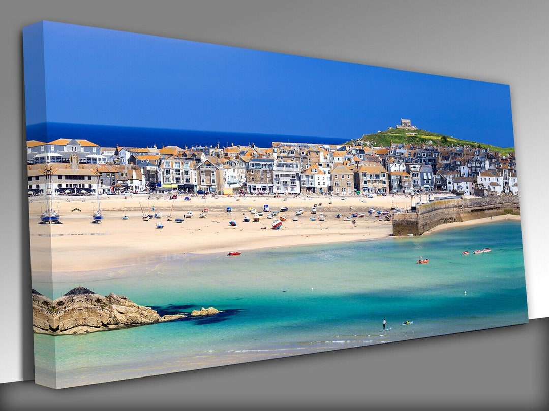 St Ives Beach Cornwall Panoramic Canvas Wall Art Picture Print ...
