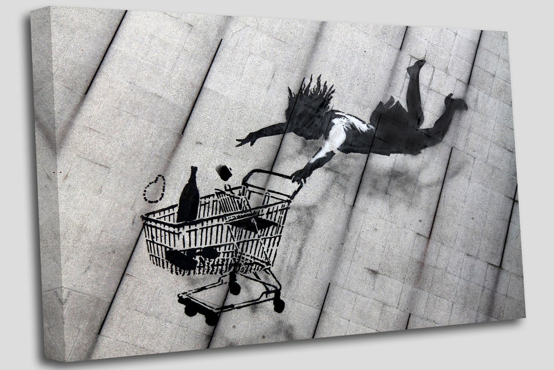 Banksy Shop Till You Drop Canvas Wall Art Picture Print - Etsy UK
