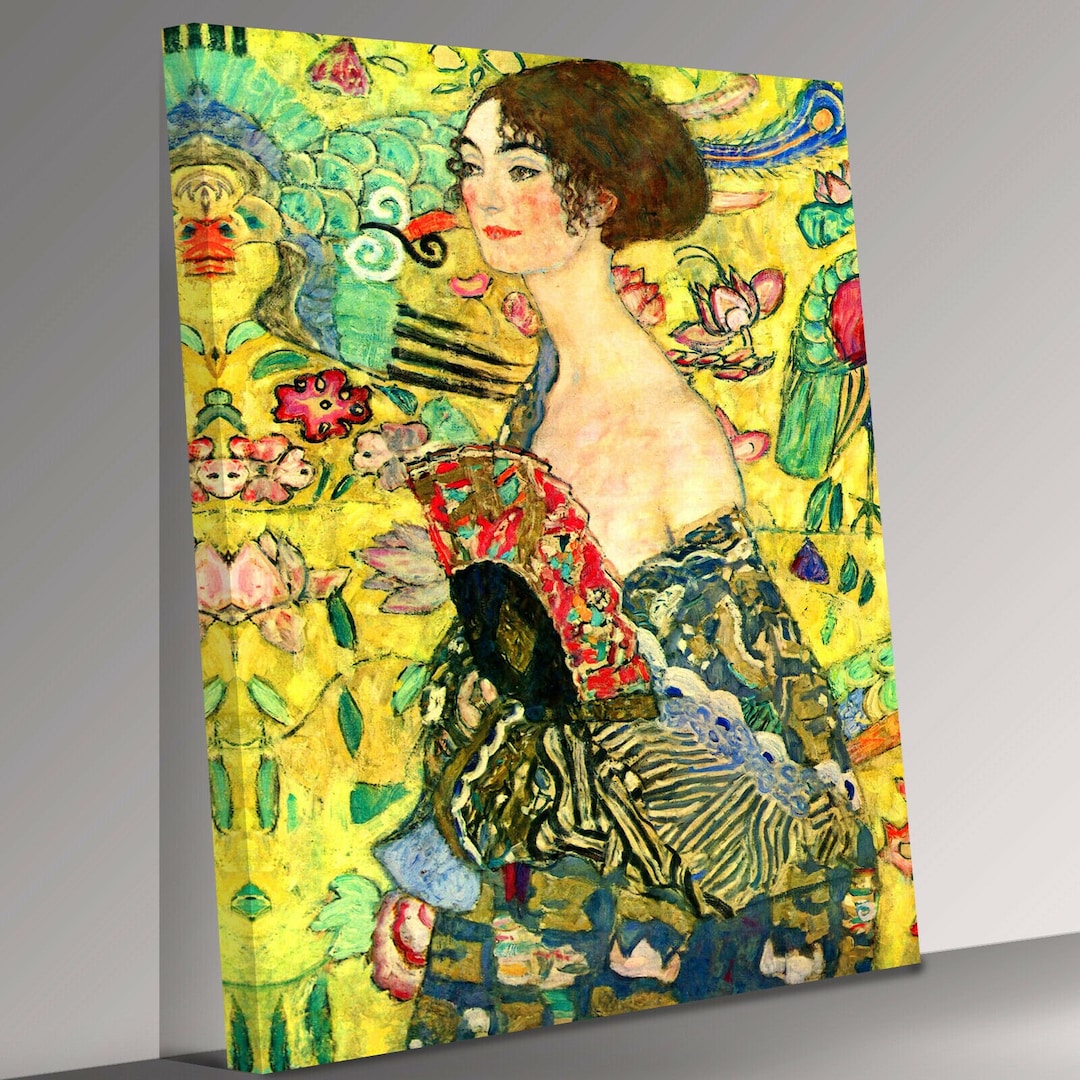 Lady With Fan, 1918 by Gustav Klimt Canvas Wall Art Picture Print - Etsy UK