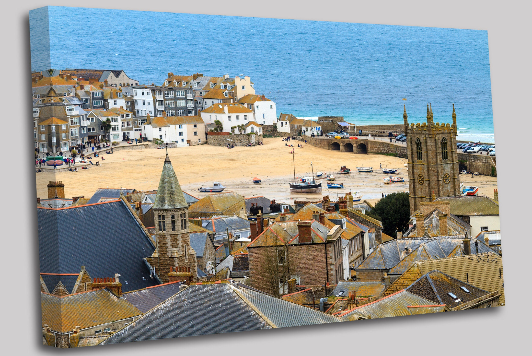 Seaside Village of St. Ives, Cornwall Canvas Wall Art Picture Print ...