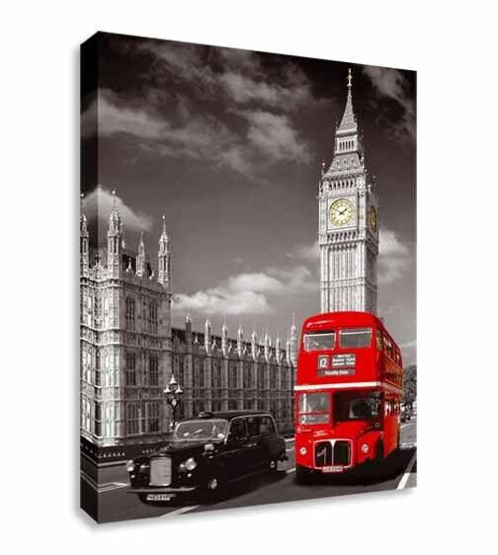 Red London Bus Big Ben City Canvas Wall Art Picture Print - Etsy UK