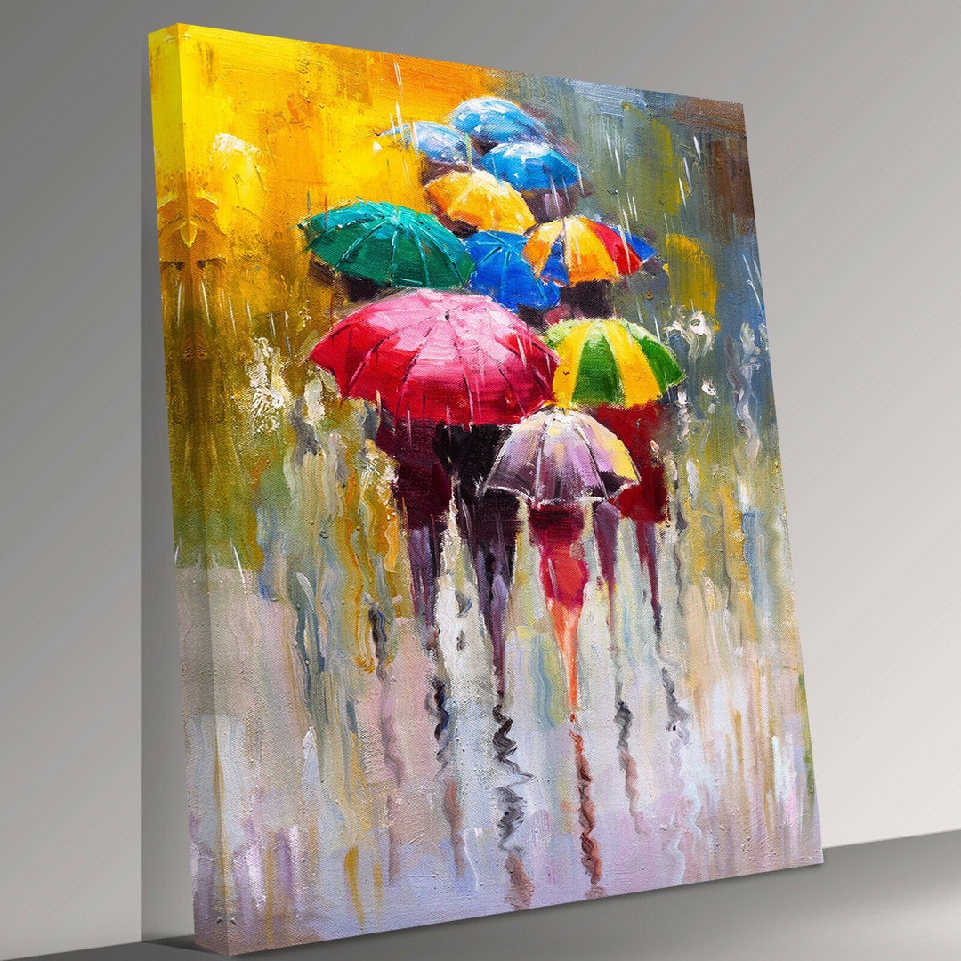 Abstract Colourful Umbrellas Canvas Wall Art Picture Print - Etsy UK
